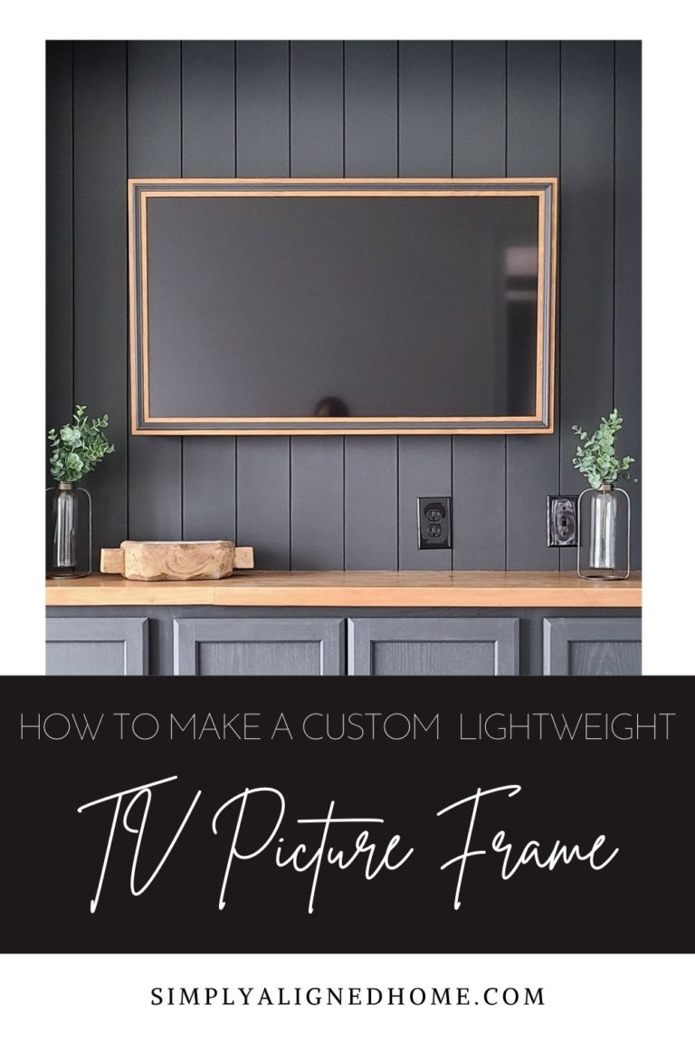 HOW TO MAKE A LIGHTWEIGHT CUSTOM TV PICTURE FRAME - Simply Aligned Home