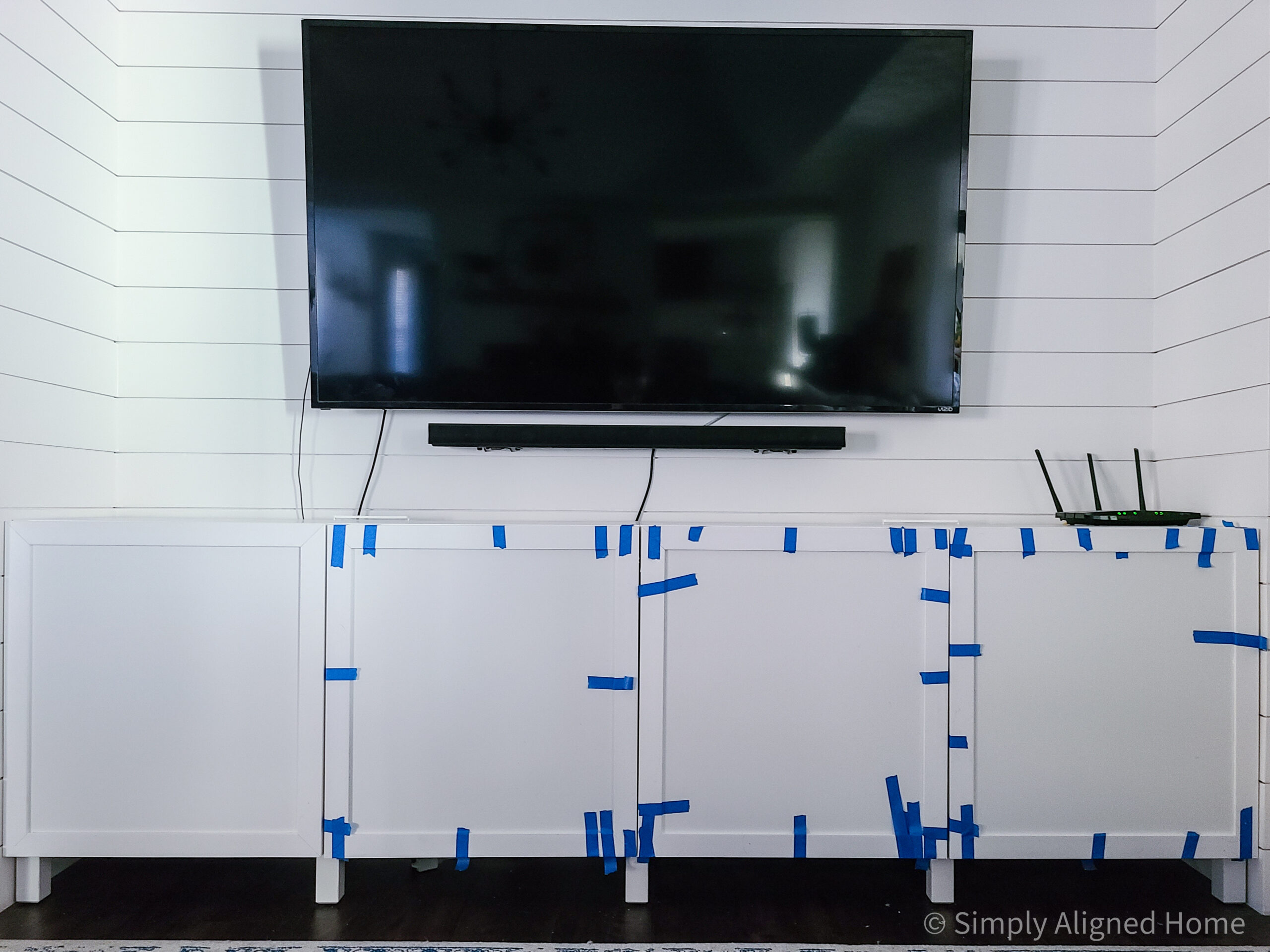 IKEA HACK: SHIPLAP BUILT-IN BESTA UNIT - Simply Aligned Home