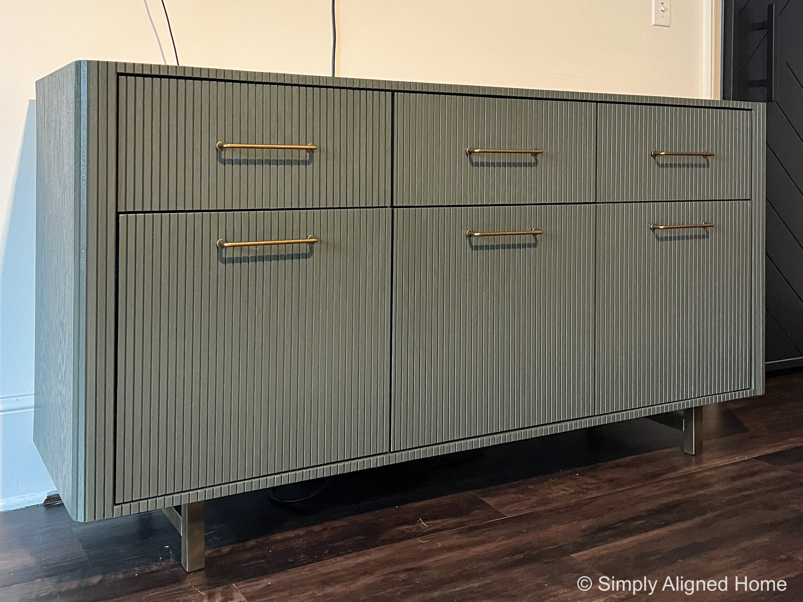 HOW TO MAKE A FLUTED SIDEBOARD WITH MARBLE EPOXY TOP - Simply Aligned Home