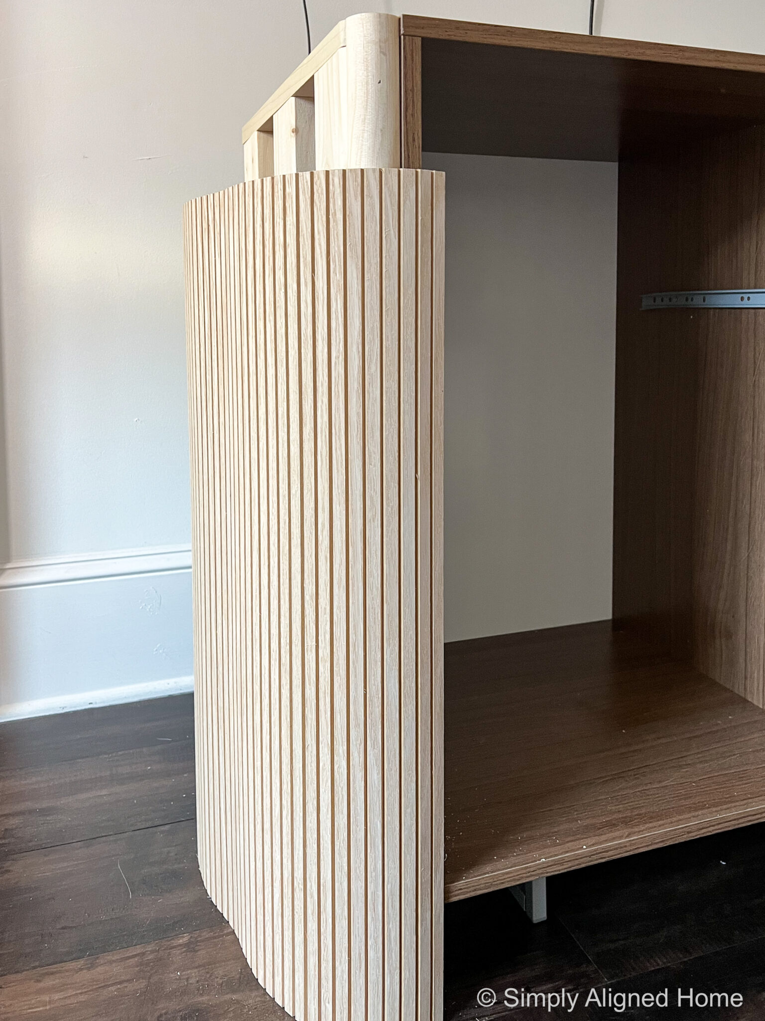 HOW TO MAKE A FLUTED SIDEBOARD WITH MARBLE EPOXY TOP - Simply Aligned Home