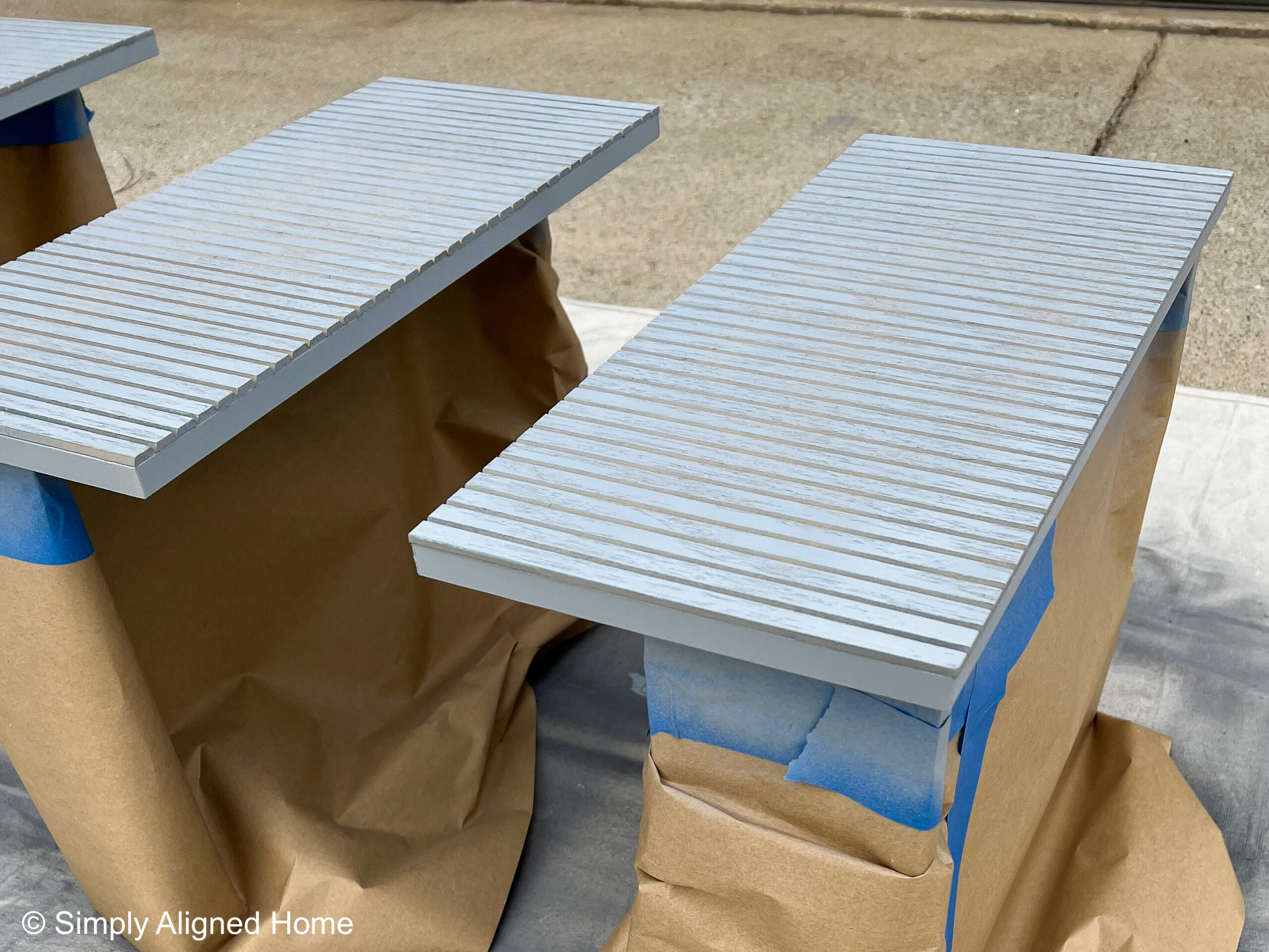 HOW TO MAKE A FLUTED SIDEBOARD WITH MARBLE EPOXY TOP - Simply Aligned Home