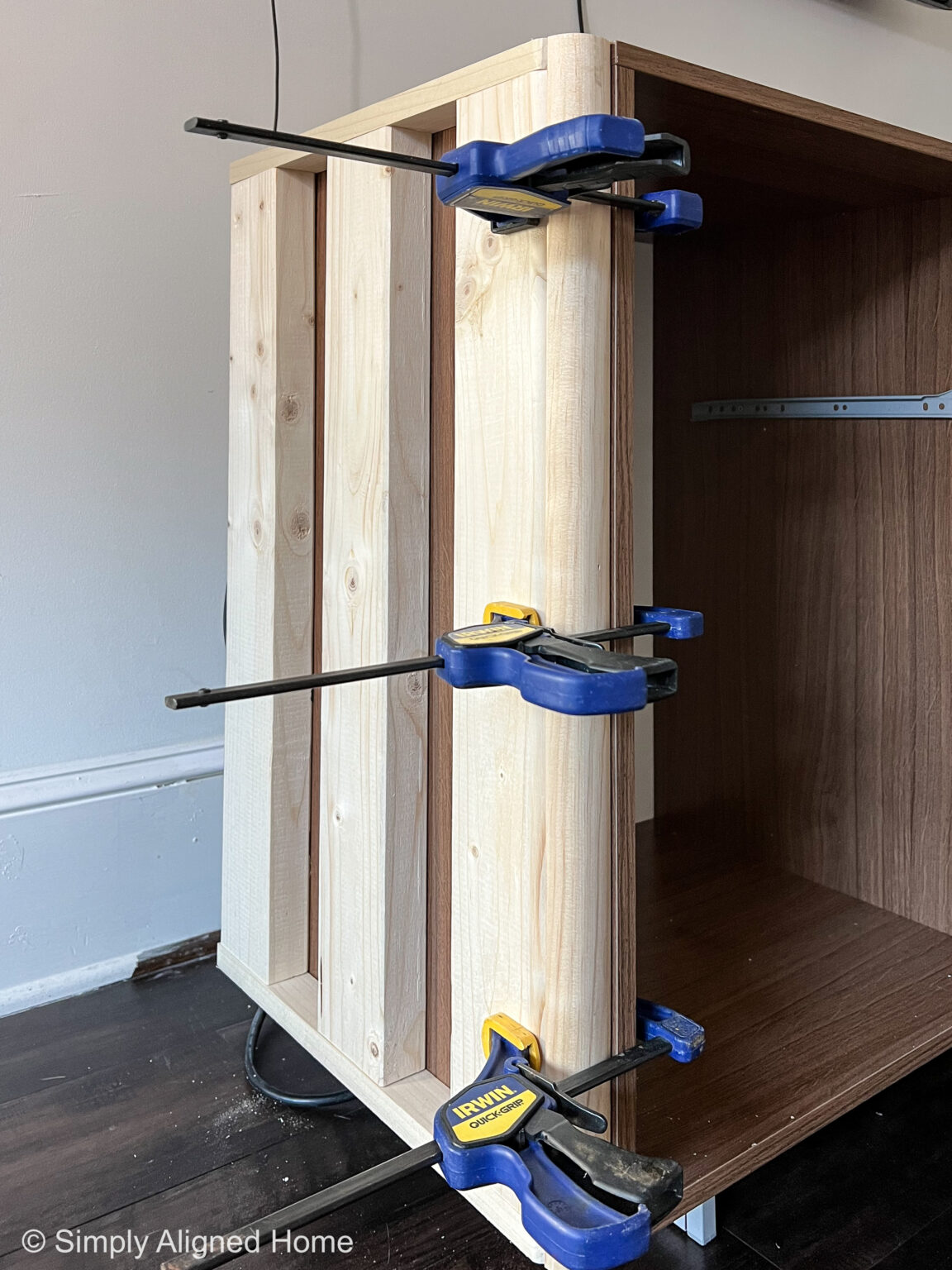 HOW TO MAKE A FLUTED SIDEBOARD WITH MARBLE EPOXY TOP - Simply Aligned Home