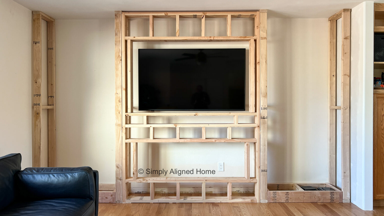 Diy Electric Fireplace Built In How To Frame And Install The Fireplace Simply Aligned Home