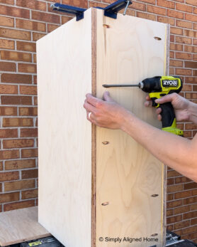 DIY Office Built In Desk with Shelving - Simply Aligned Home