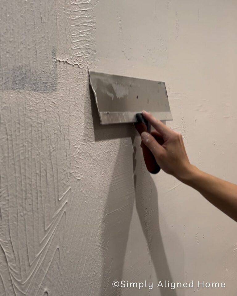 How To Skim Coat Textured Walls: DIY Smooth Walls - Simply Aligned Home