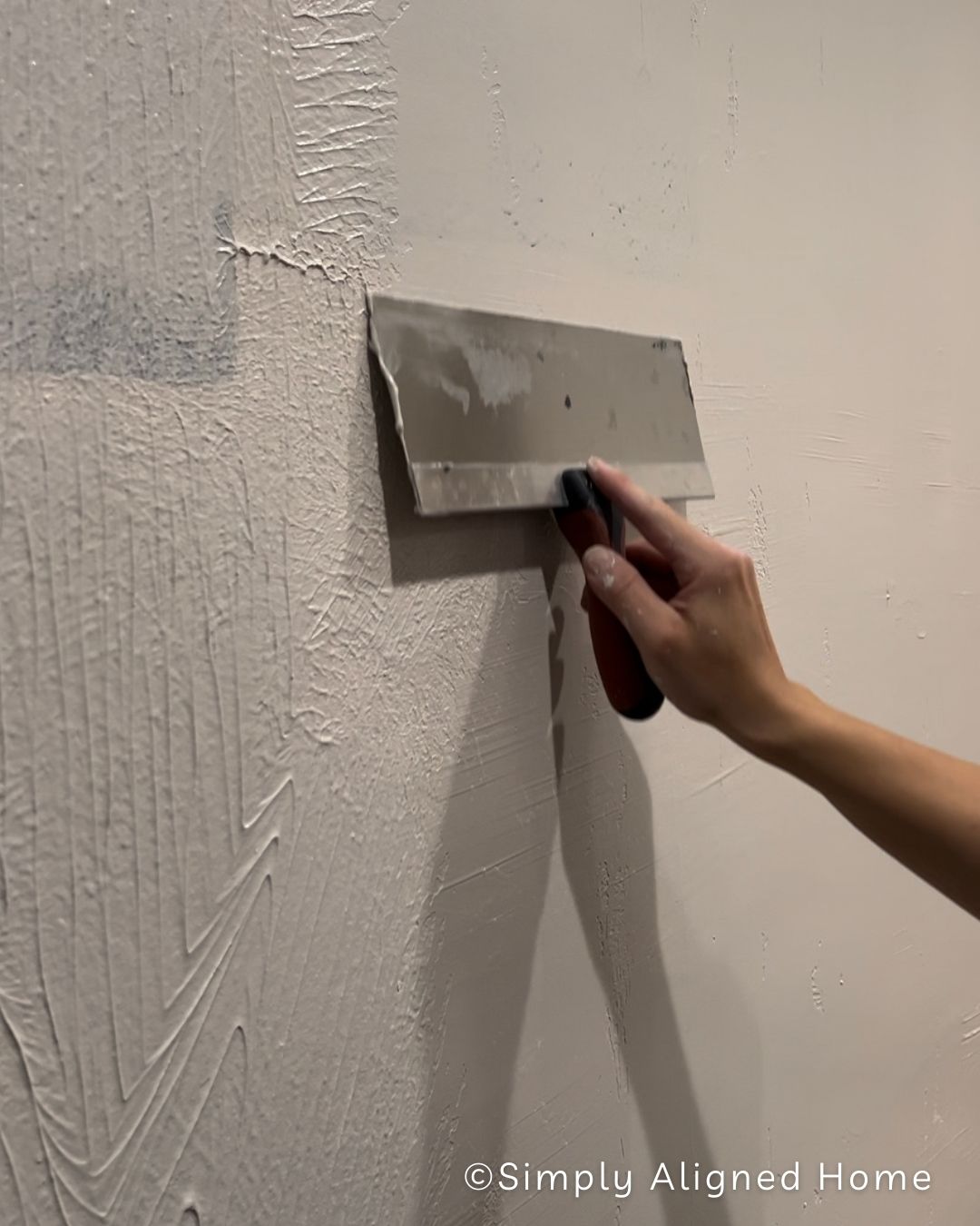 How To Skim Coat Textured Walls: DIY Smooth Walls - Simply Aligned Home