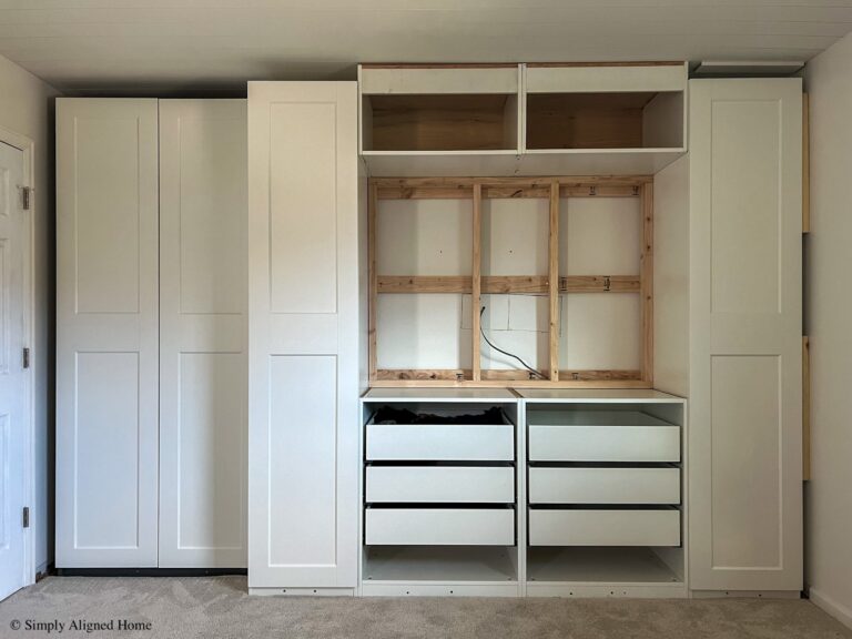 How To Make An IKEA Pax System Look Built-In: DIY Bedroom Storage ...