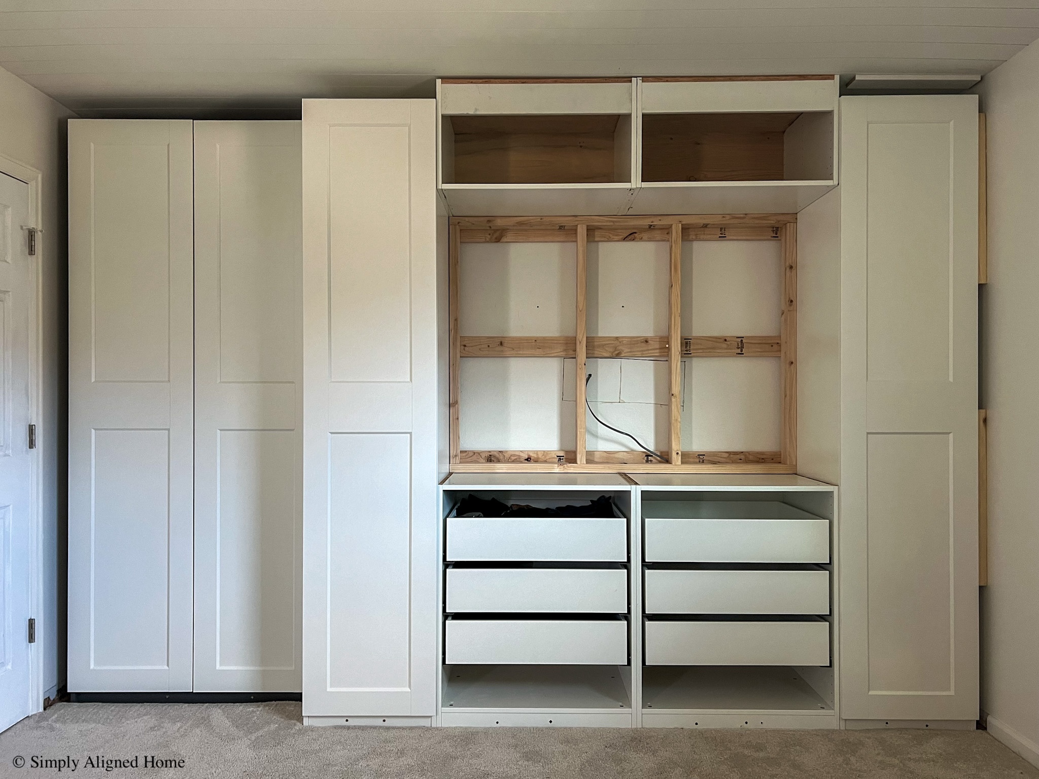 How To Make An IKEA Pax System Look Built-In: DIY Bedroom Storage ...