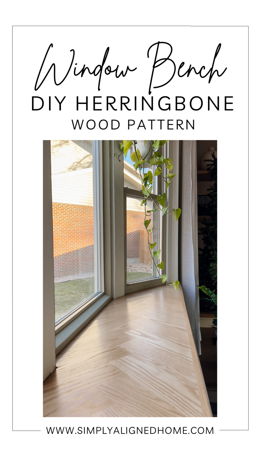 DIY Window Bench Upgrade with Stunning Wood Herringbone Pattern ...