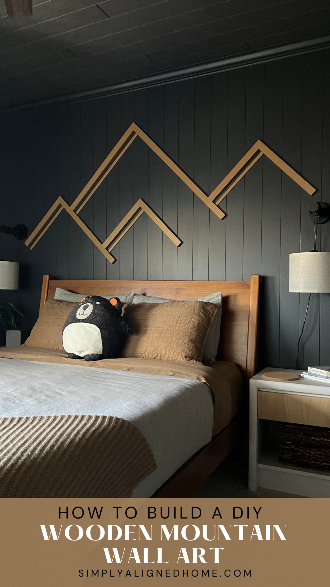 How To Build A DIY Wooden Mountain Wall Art - Simply Aligned Home