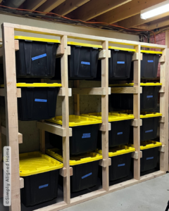 How To Build A DIY Tote Storage Rack - Simply Aligned Home